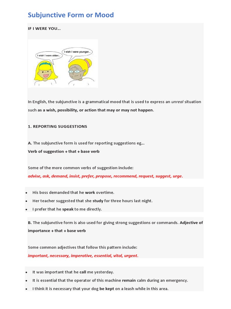 Subjunctive Form or Mood | PDF | Linguistic Typology | Languages