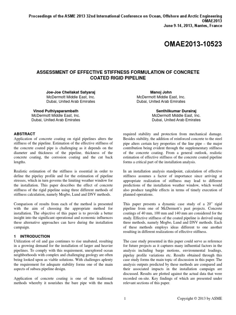 Assessment of Effective Stiffness Formulation of Concrete Coated Rigid ...