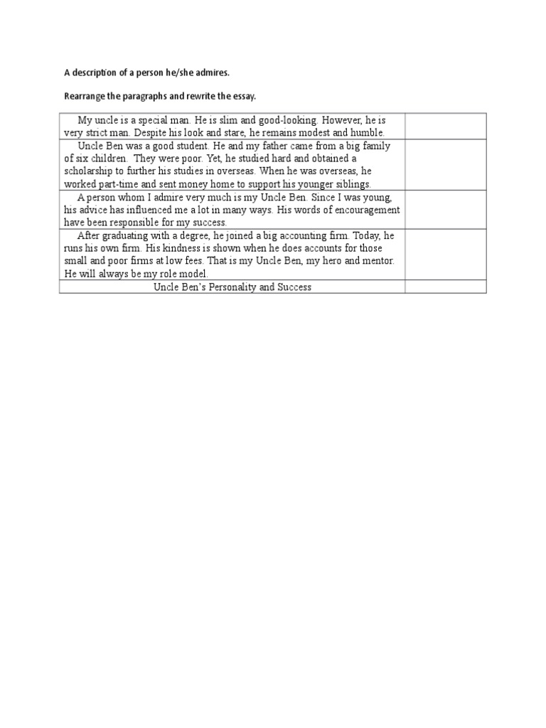 A Description of A Person | PDF