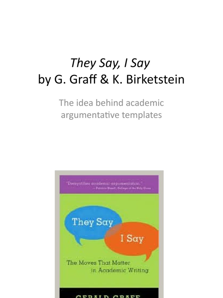 They Say, I Say | PDF