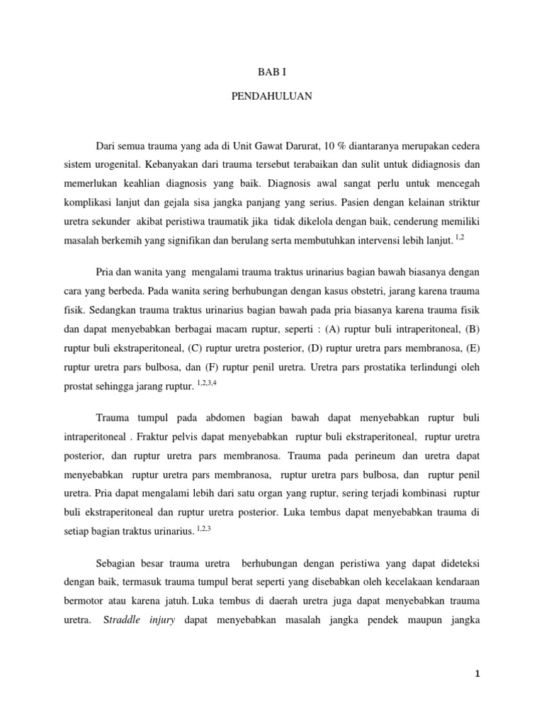 Lapsus Trauma Uretra Anterior Lengkap | PDF | Pengembangan Diri | Kesehatan Holistik