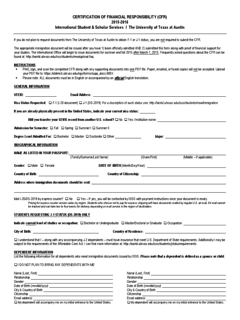 CFR Certification of Financial Responsibility | PDF | Student Financial ...