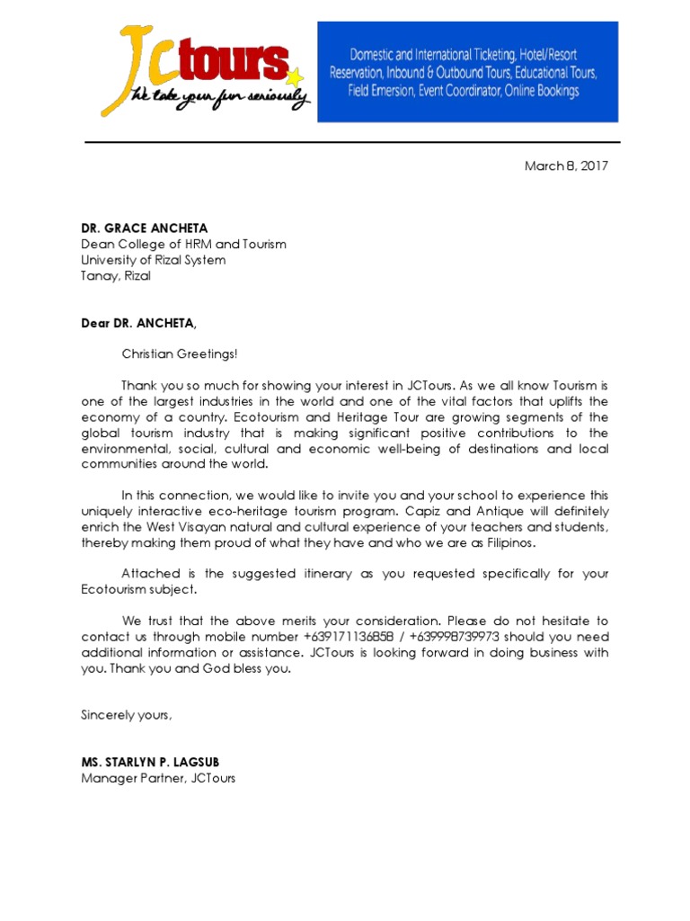 Letter of Intent | PDF | Tourism | Hotel And Accommodation