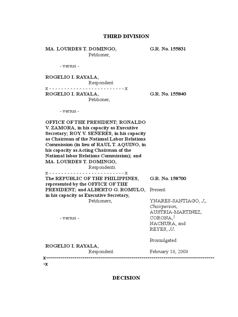 Domingo vs. Rayala G. R. No. 155831 | PDF | Sexual Harassment | Crime ...