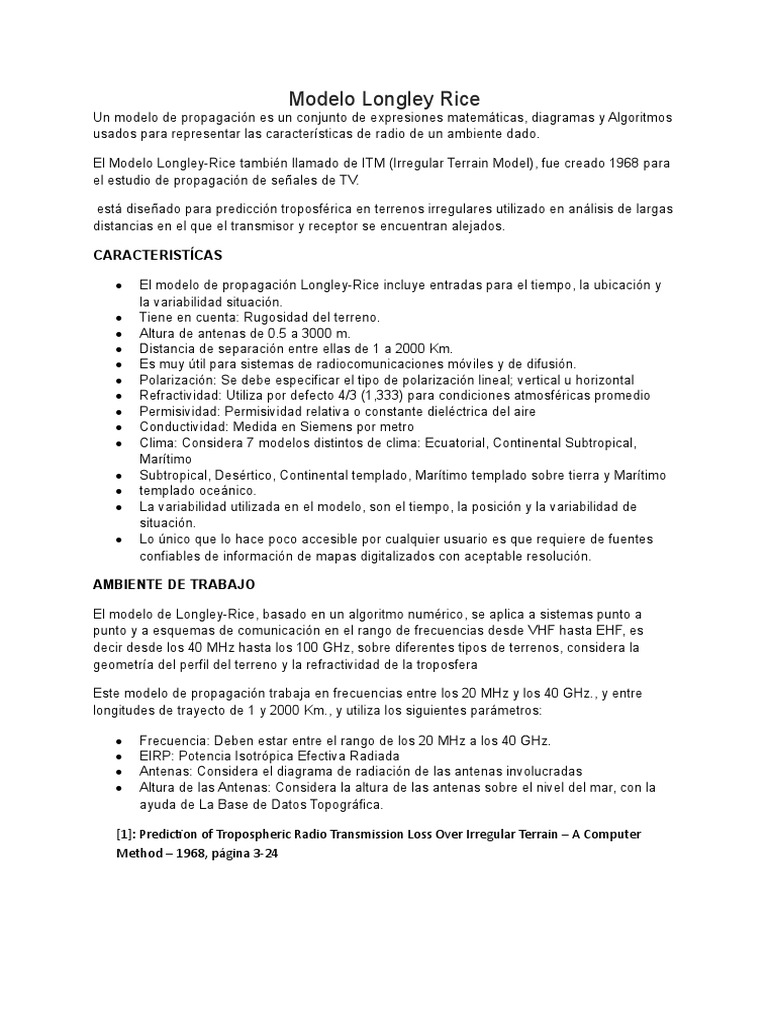 Modelo Longley Rice | PDF | Antena (Radio) | Electrónica