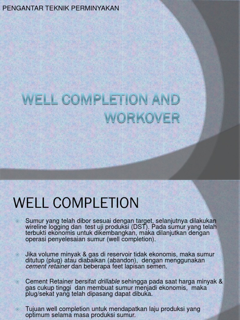 Well Completion and Workover | PDF