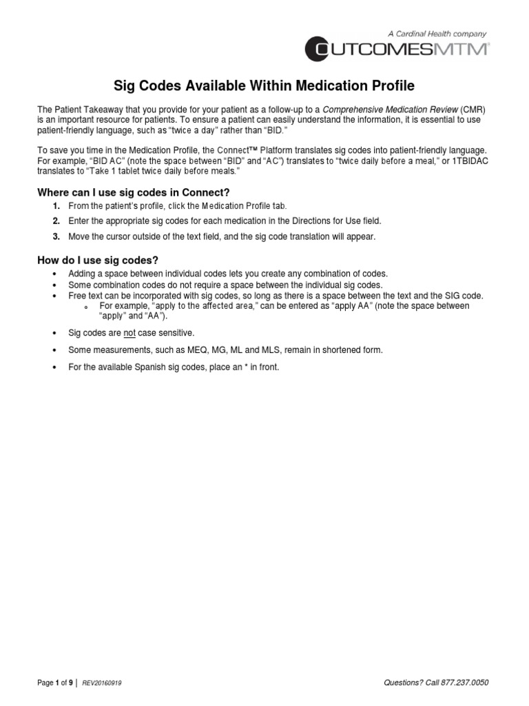 SIG-Codes | Pharmacology | Clinical Medicine
