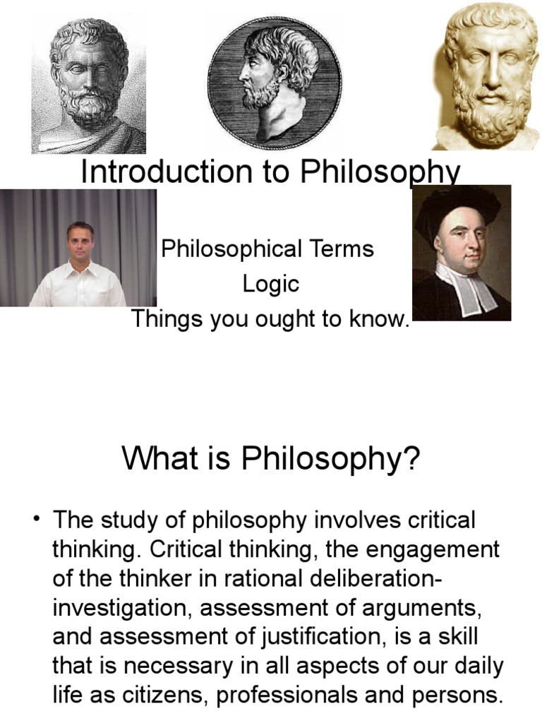 Introduction To Philosophy: Philosophical Terms Logic Things You Ought ...