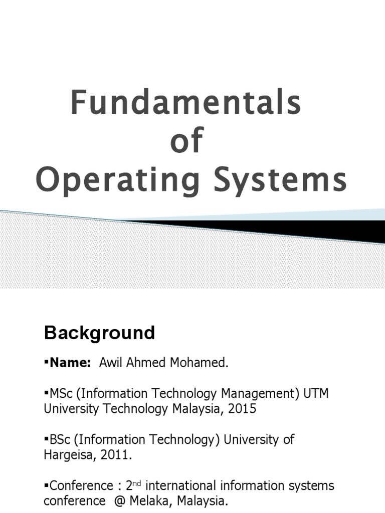 Chapter One Fundamentals of Operating System | PDF | Operating System ...