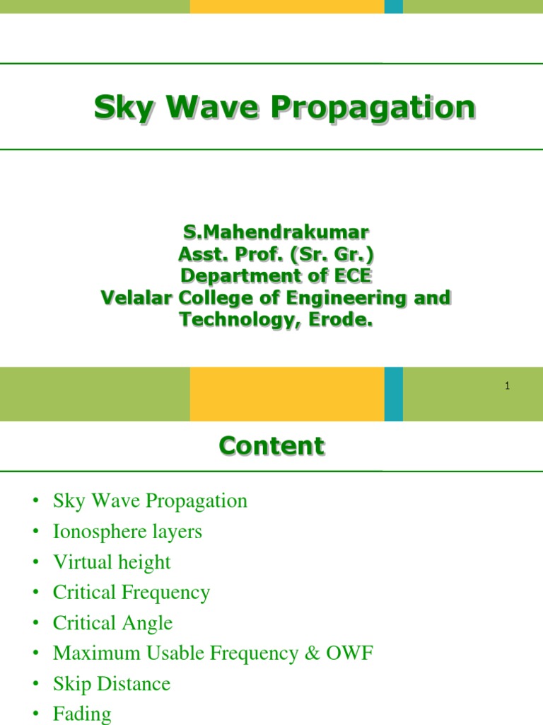 AWP Unit 5 Sky Wave Propagation | PDF | Ionosphere | Radio Propagation