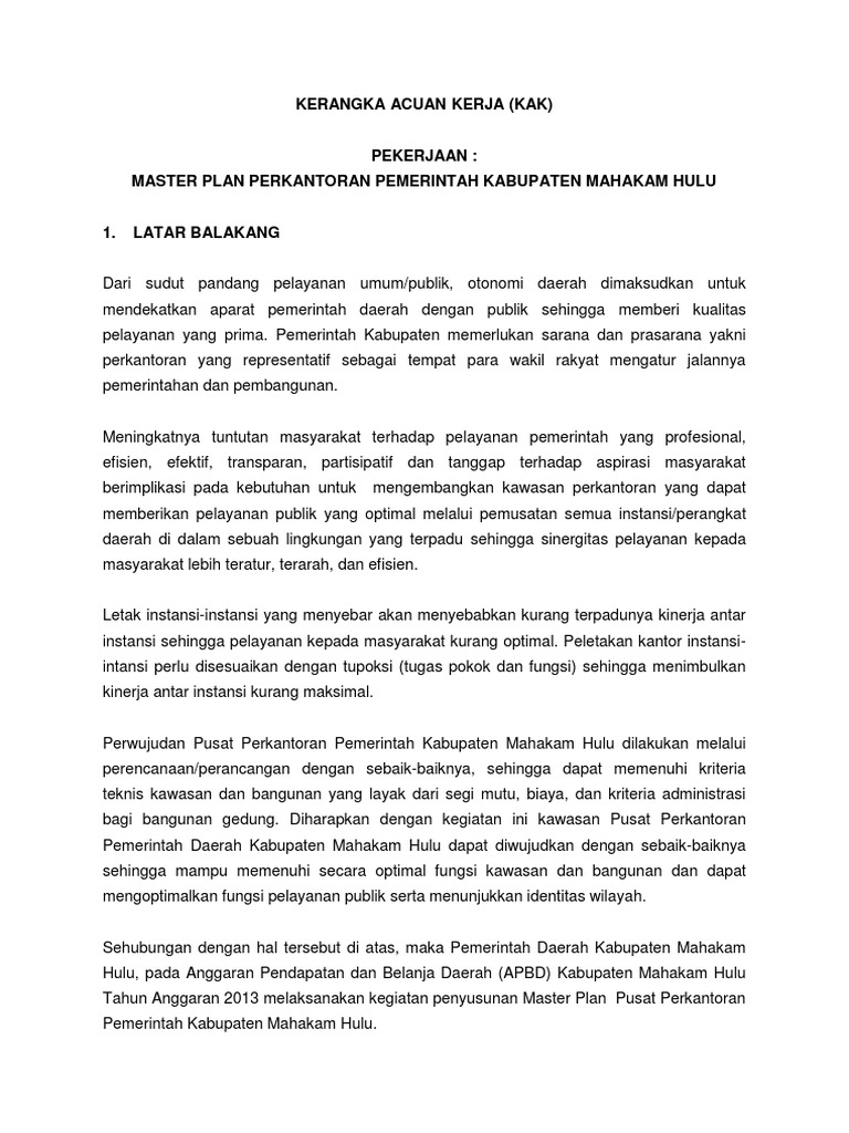 KAK Masterplan | PDF