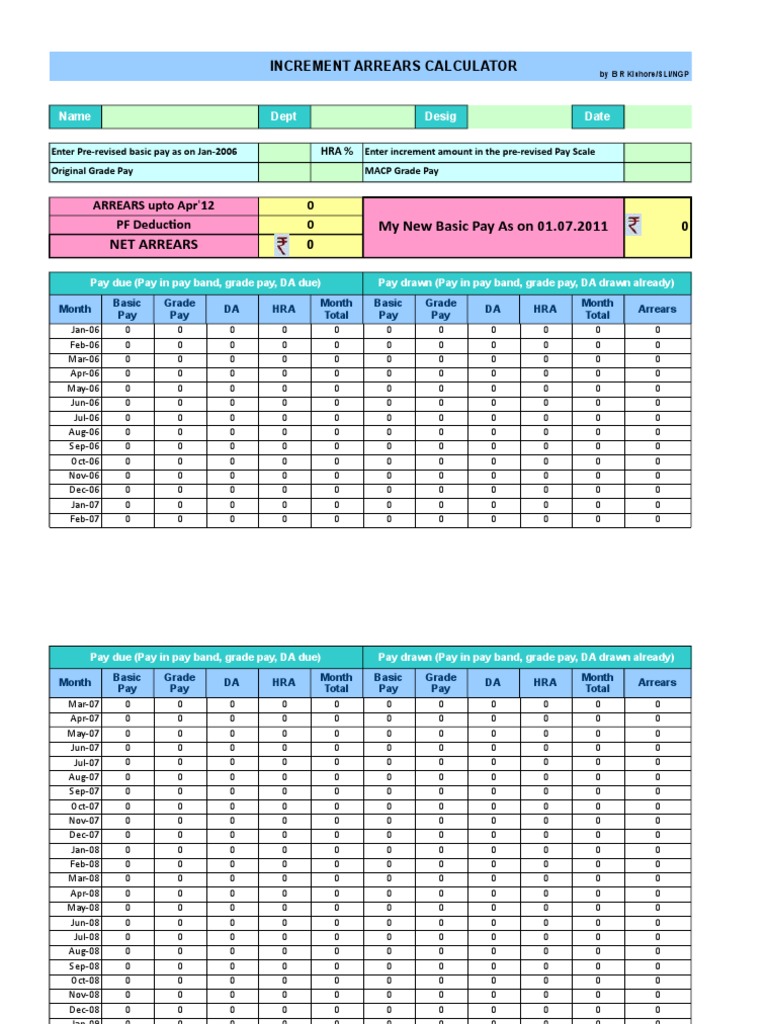 Increment Arrears Calculator | PDF | Business | Business