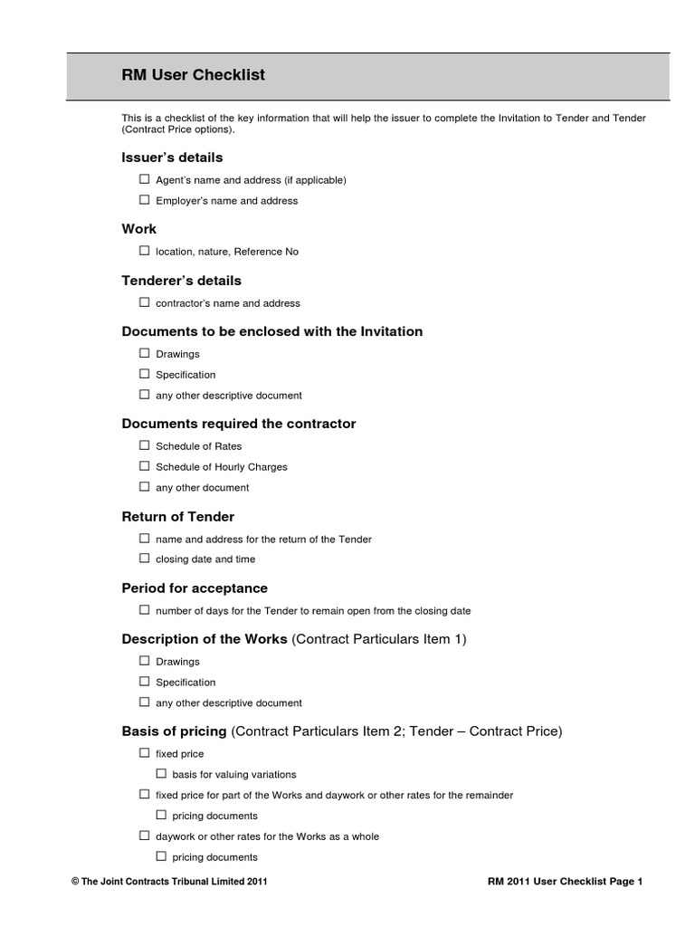 RM 2011 User Checklist | PDF | Government | Business