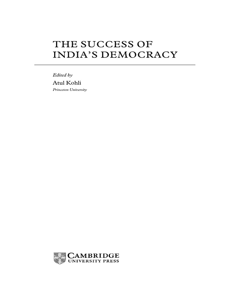 The Success of India'S Democracy: Atul Kohli | PDF | Bharatiya Janata ...