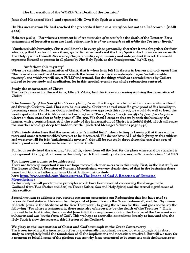 The Incarnation of The WORD | PDF | Incarnation (Christianity) | Sin