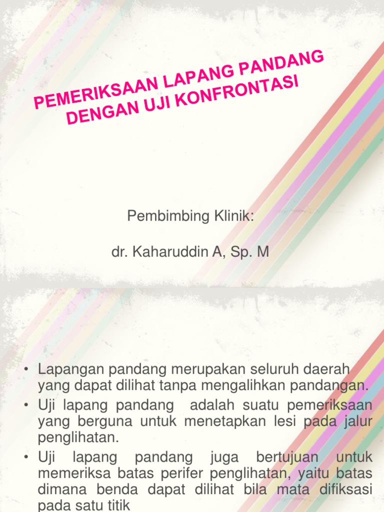 Pemeriksaan Lapang Pandang Dengan Uji Konfrontasi Tesi | PDF