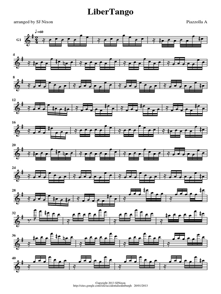 Libertango Score and Parts PDF | PDF | Tango | Uruguayan Styles Of Music