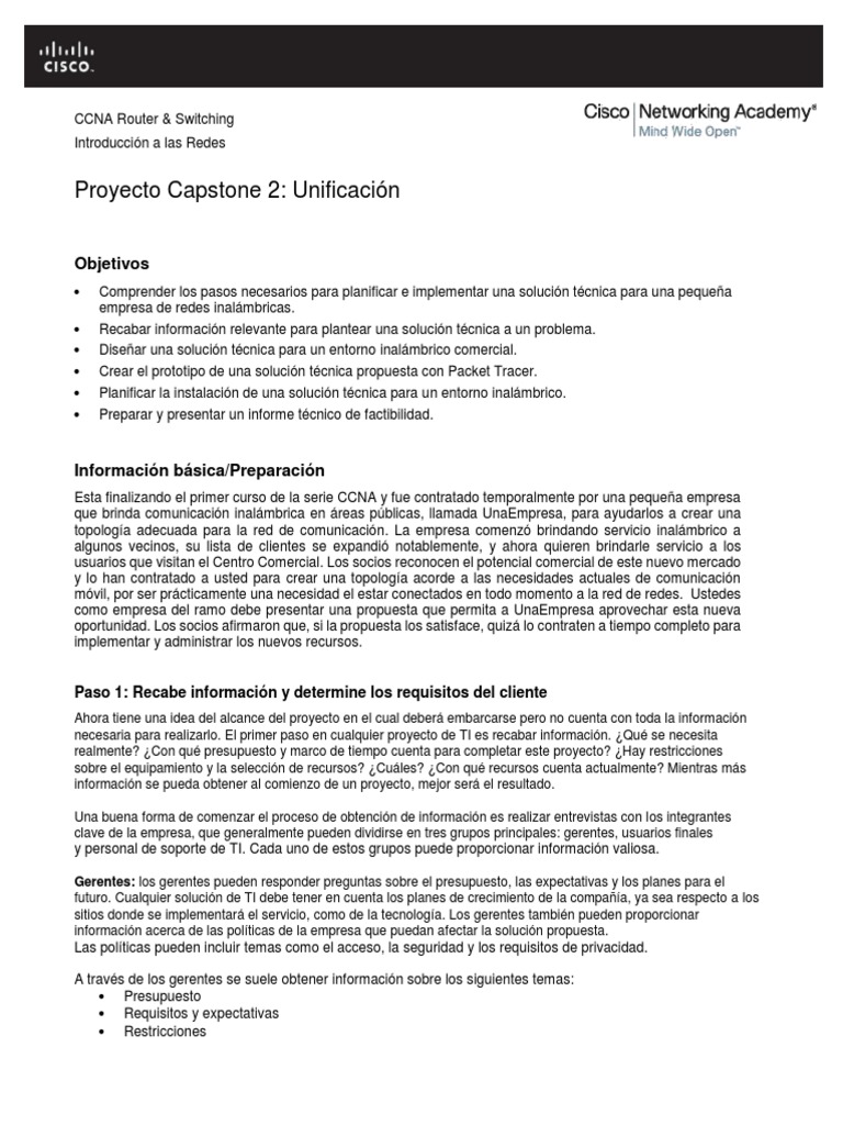 Proyecto Capstone 2 | PDF | Red de computadoras | Proveedor de servicios de Internet