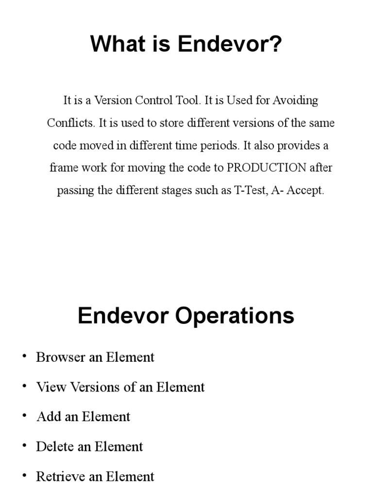 Endevor Version Control Operations Guide | PDF | Computers