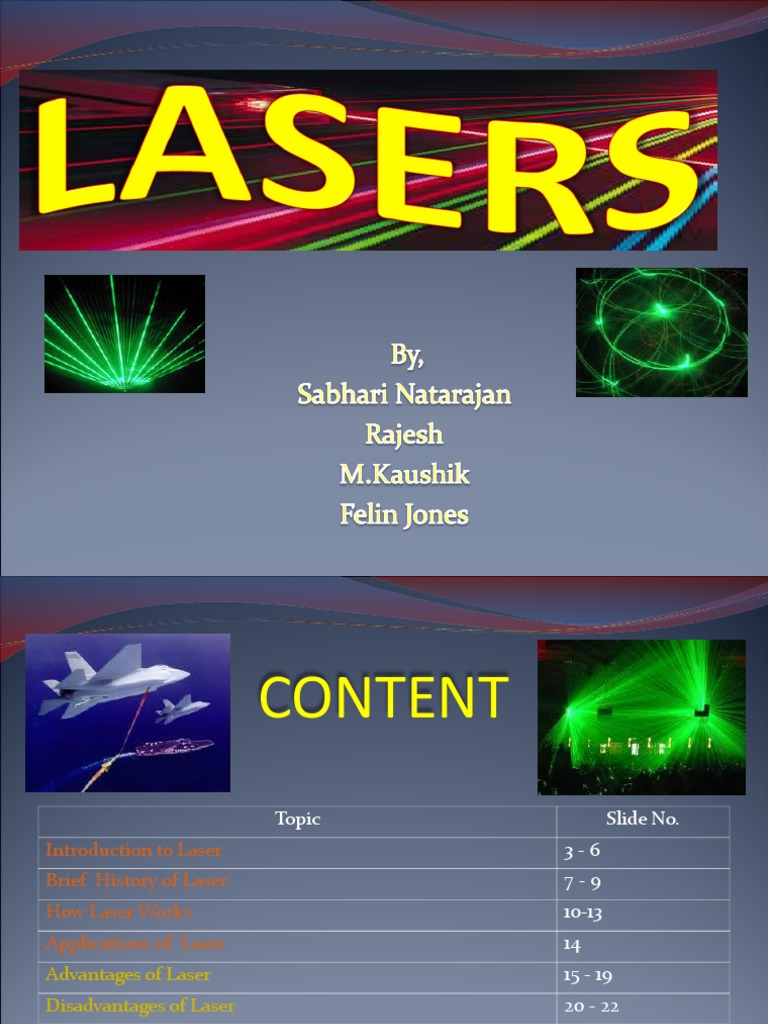 271716694-Lasers-PPT | Laser | Optics