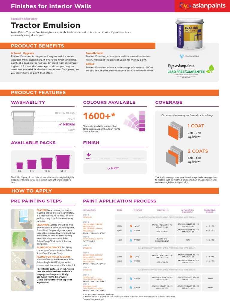 Tractor Emulsion PDF | PDF | Paint | Acrylic Paint