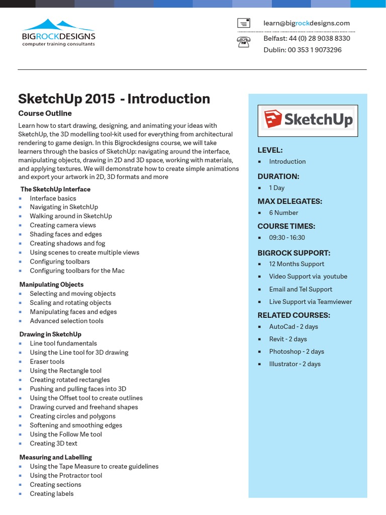 35-Sketchup Course Outline | PDF | 3 D Computer Graphics | Sketch Up