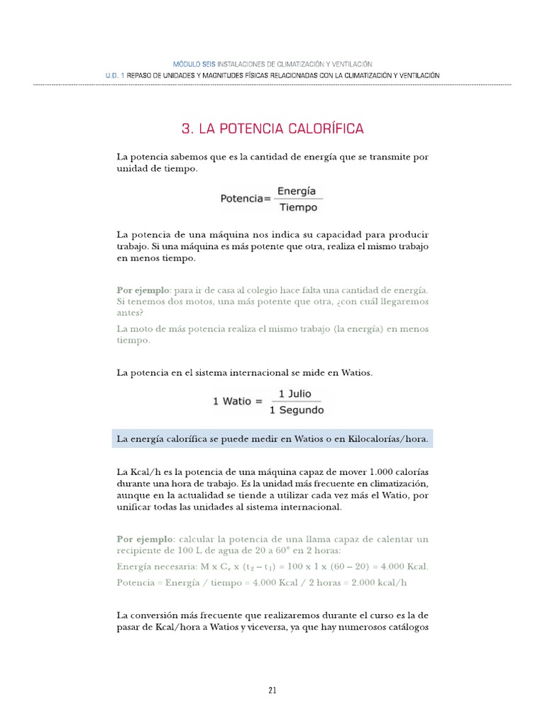 La Potencia Calorífica | PDF