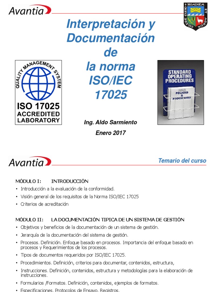 Interpretacion y Documentacion de La Iso 17025 - As (Presentacion) | Calibración | Calidad ...