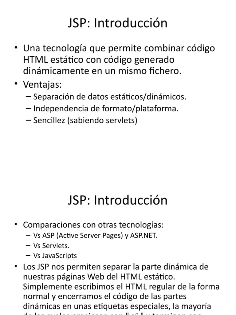 Resumen de Todo JSP | PDF | Java (lenguaje de programación ...