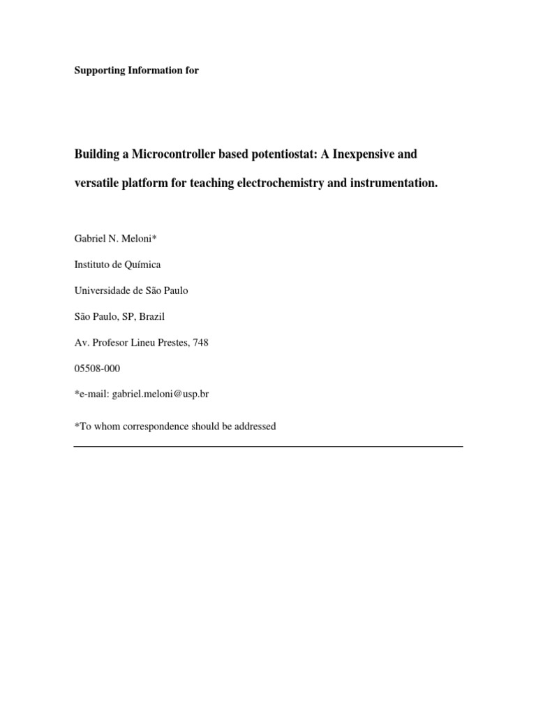 X Building A Microcontroller Based Potentiostat | Download Free PDF | Digital To Analog ...