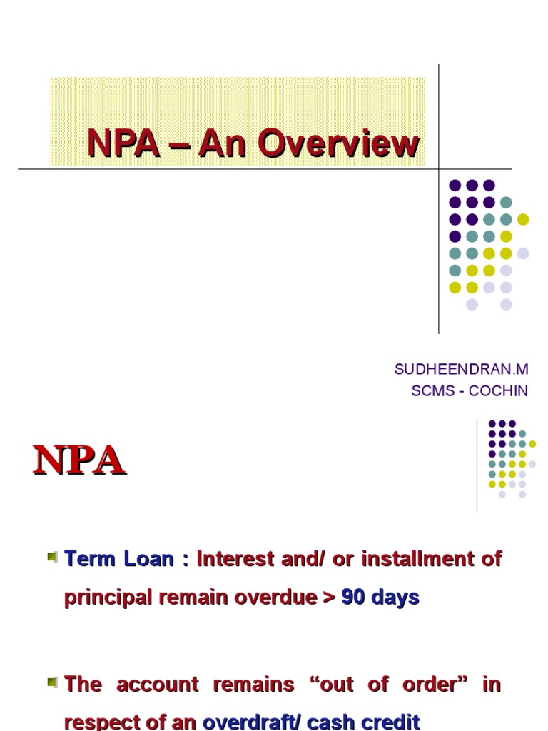 14 NPA - An Overview | PDF | Finance & Money Management | Credit