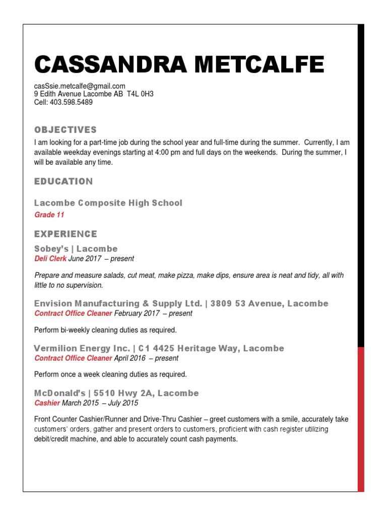 Cassandra Metcalfe - Resume Calm | PDF