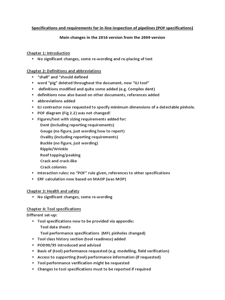 03 Main Changes To POF Specs 2009 To 2016 | PDF | Specification ...