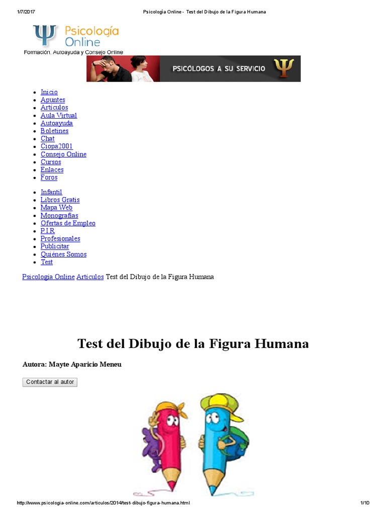 Psicología Online - Test Del Dibujo de La Figura Humana | PDF | Dibujo ...