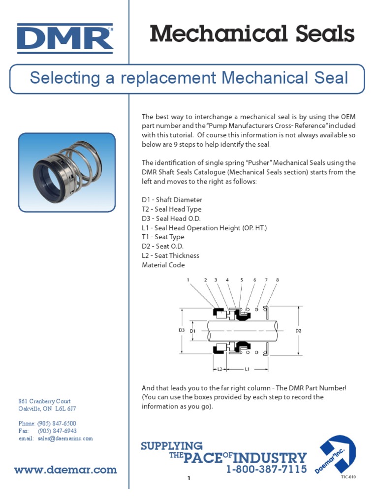 155 - DMR - Mechanical Seals Selection Guide | PDF | Steel | Materials