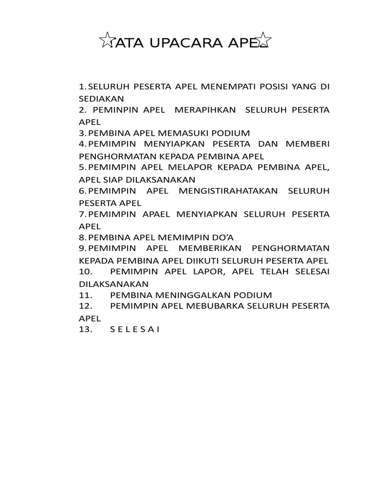 Tata Upacara Apel | PDF