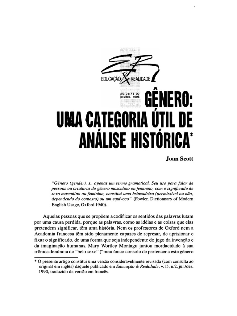 Genero Categoria Analitica PDF | PDF | Ciências Sociais