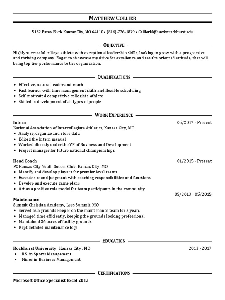 Matthew Collier Resume | PDF