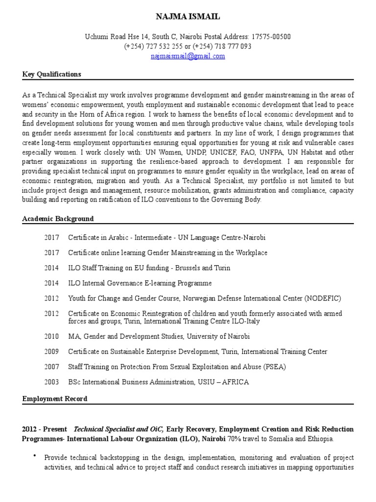 Resume | PDF | International Labour Organization | Refugee