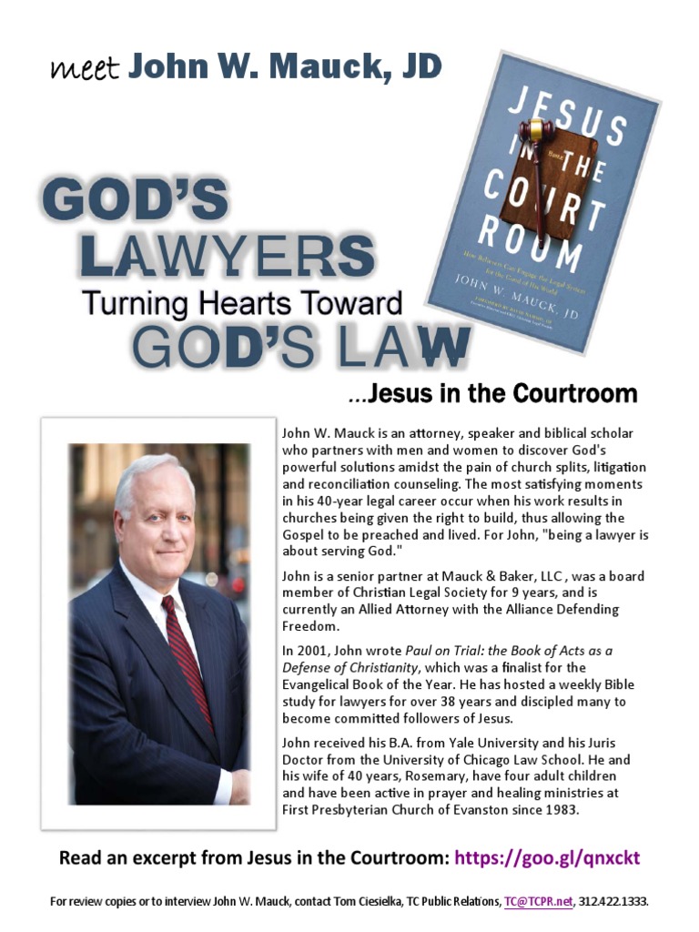 John Mauck "Jesus in The Courtroom" Media Kit July 2017 Interactive ...