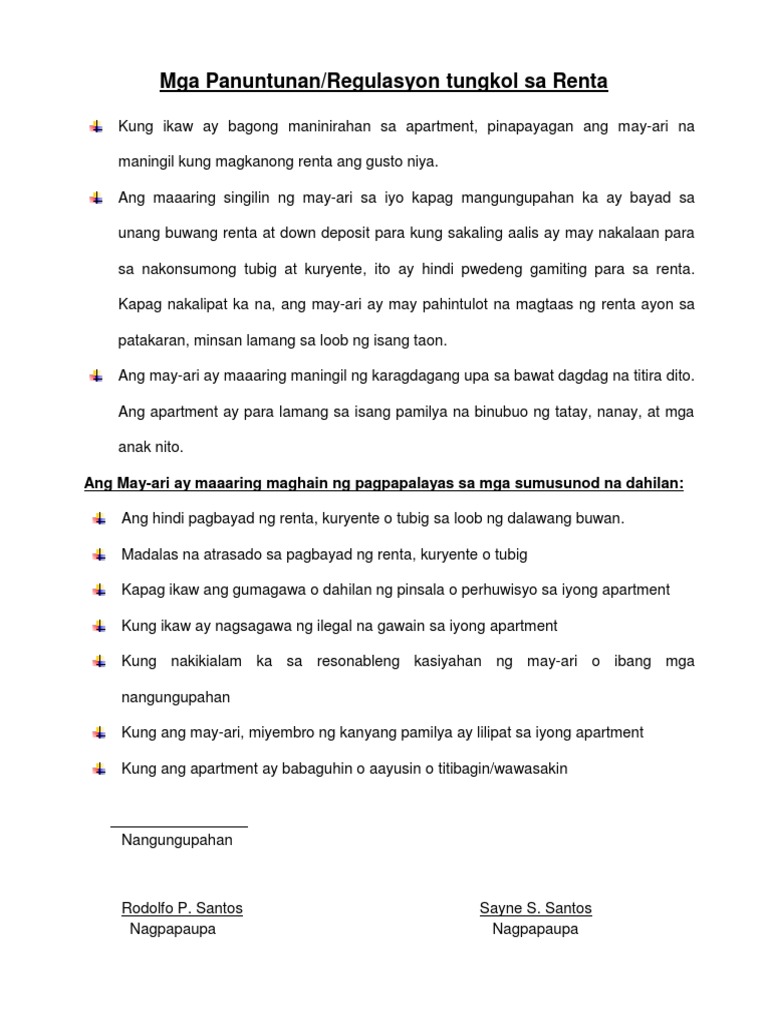 Rules and Regulation For Rental | PDF