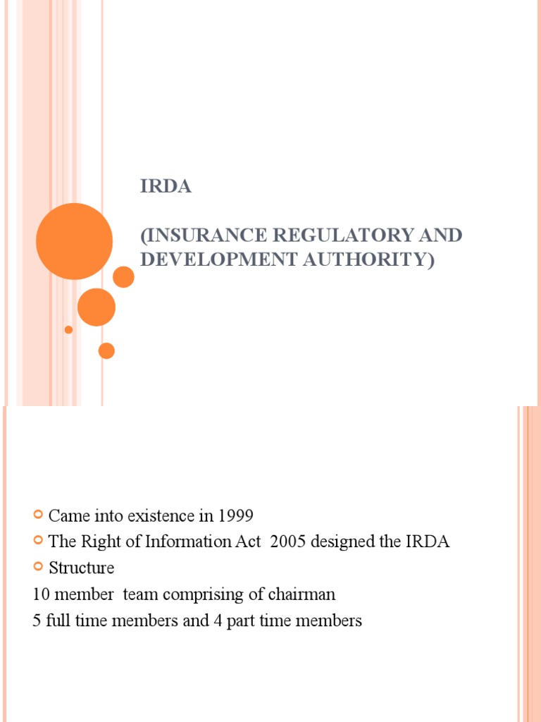 Irda (Insurance Regulatory and Development Authority) | PDF | Insurance ...