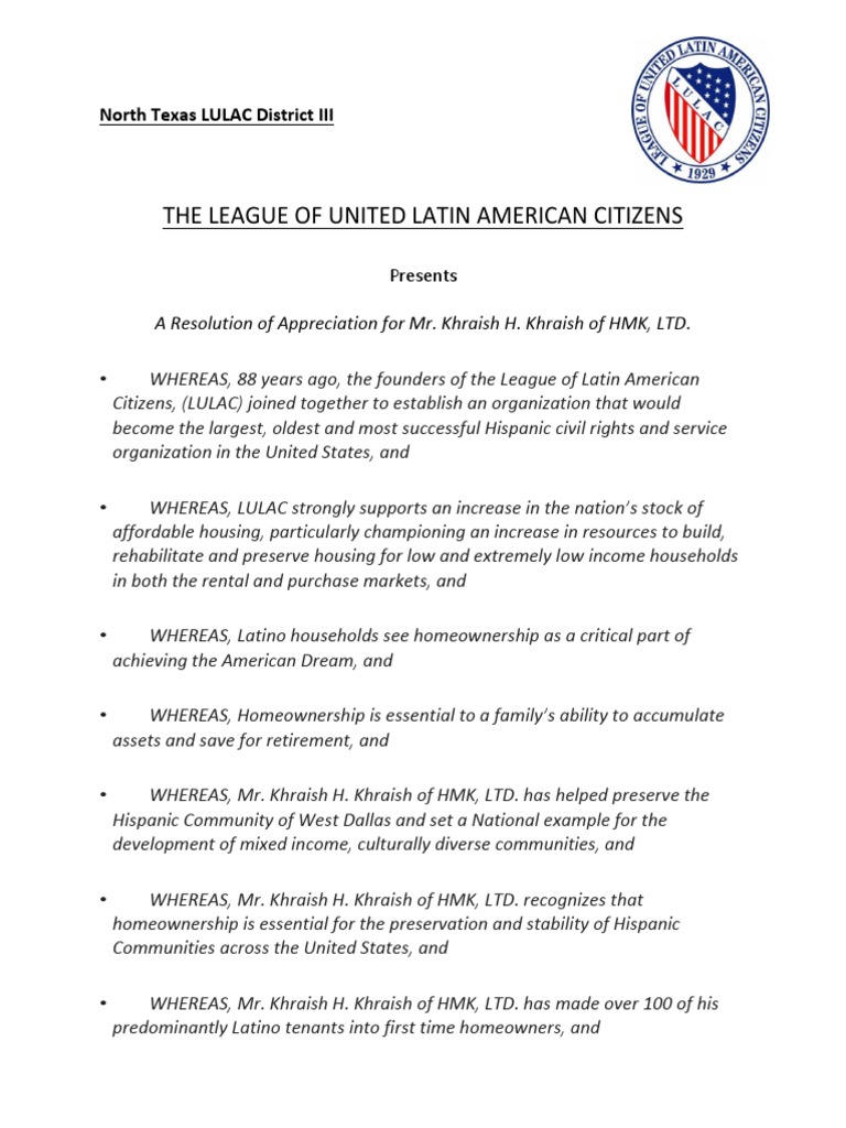 The League of United Latin American Citizens: North Texas LULAC ...