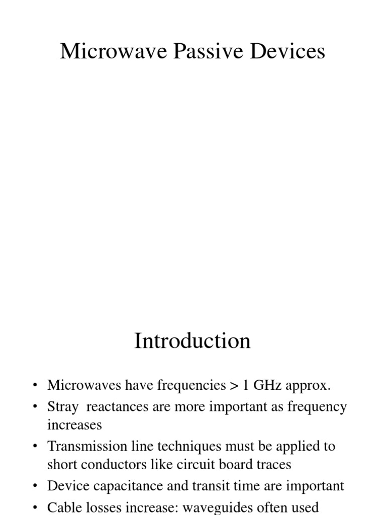 Unit II Passive Devices | PDF | Waveguide | Telecommunications Engineering