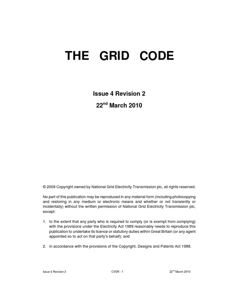The Grid Code | PDF | Electric Power Transmission | Electrical Grid