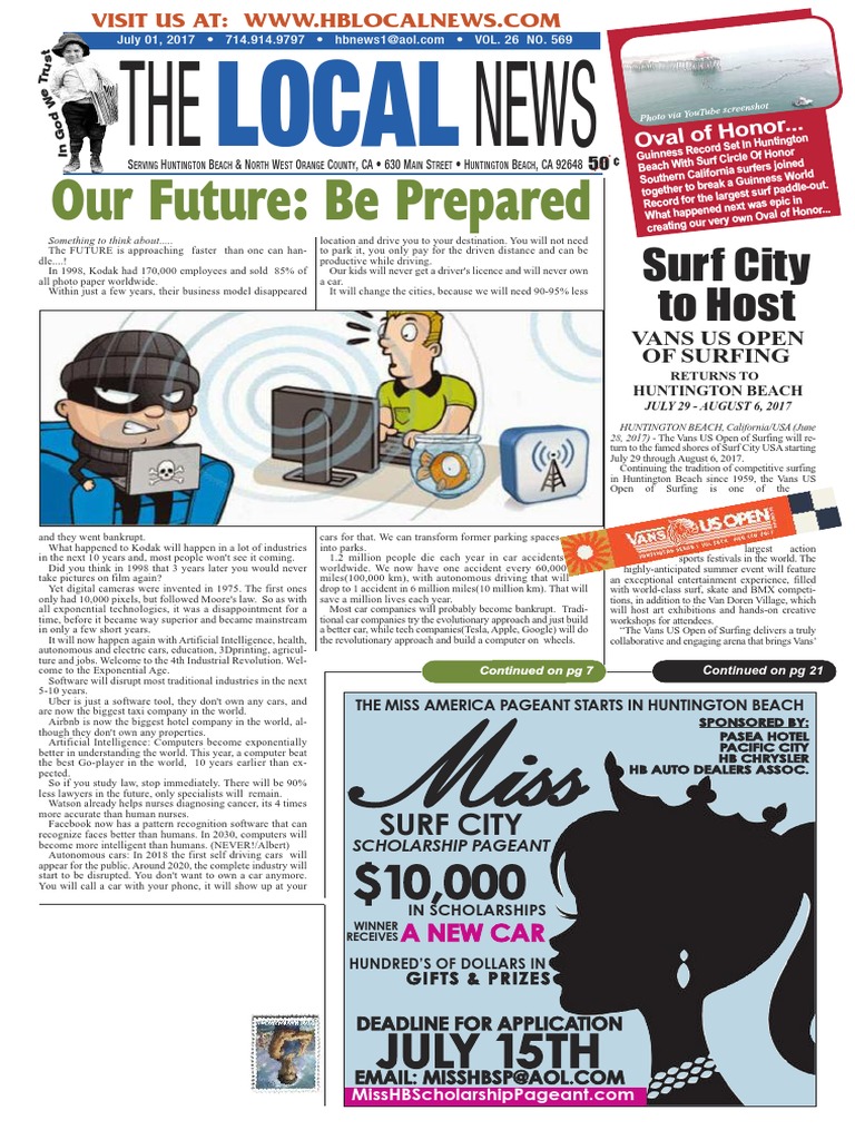 The Local News, July 01, 2017 | PDF | Autonomous Car | 3 D Printing
