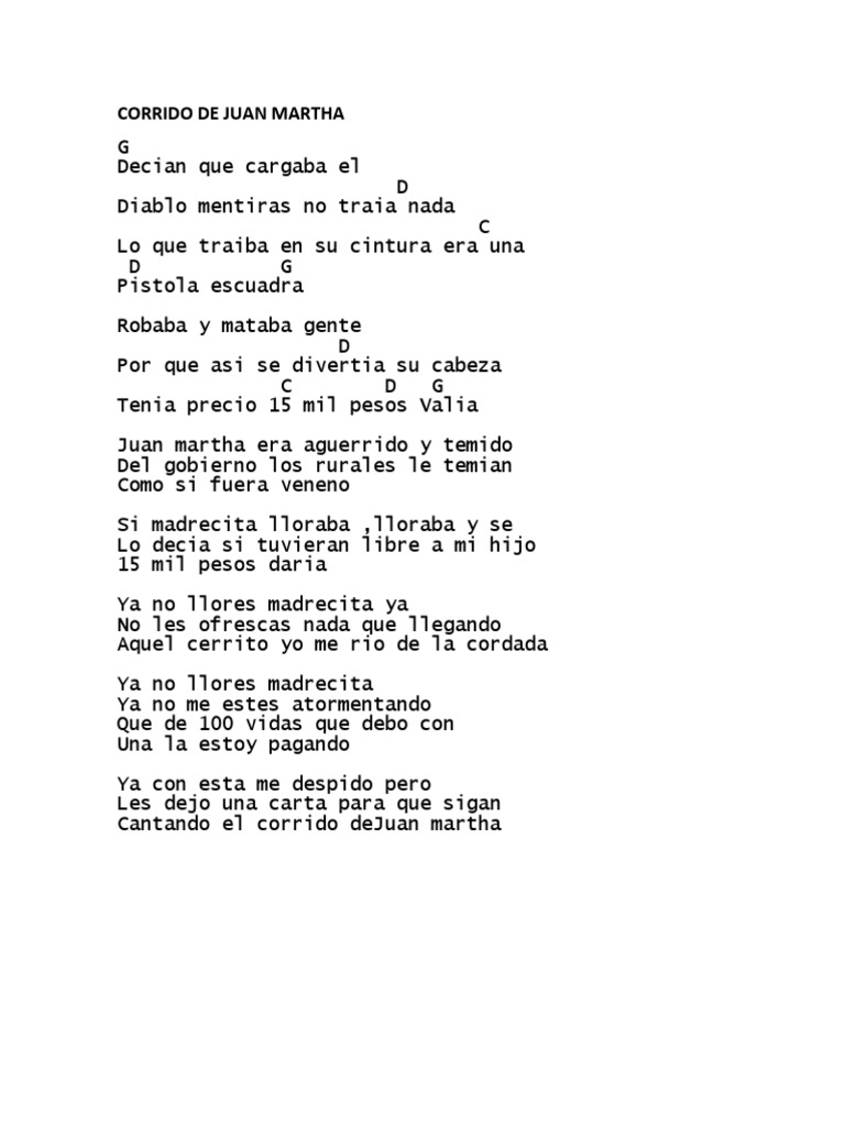Corrido de Juan Martha | PDF | Ocio