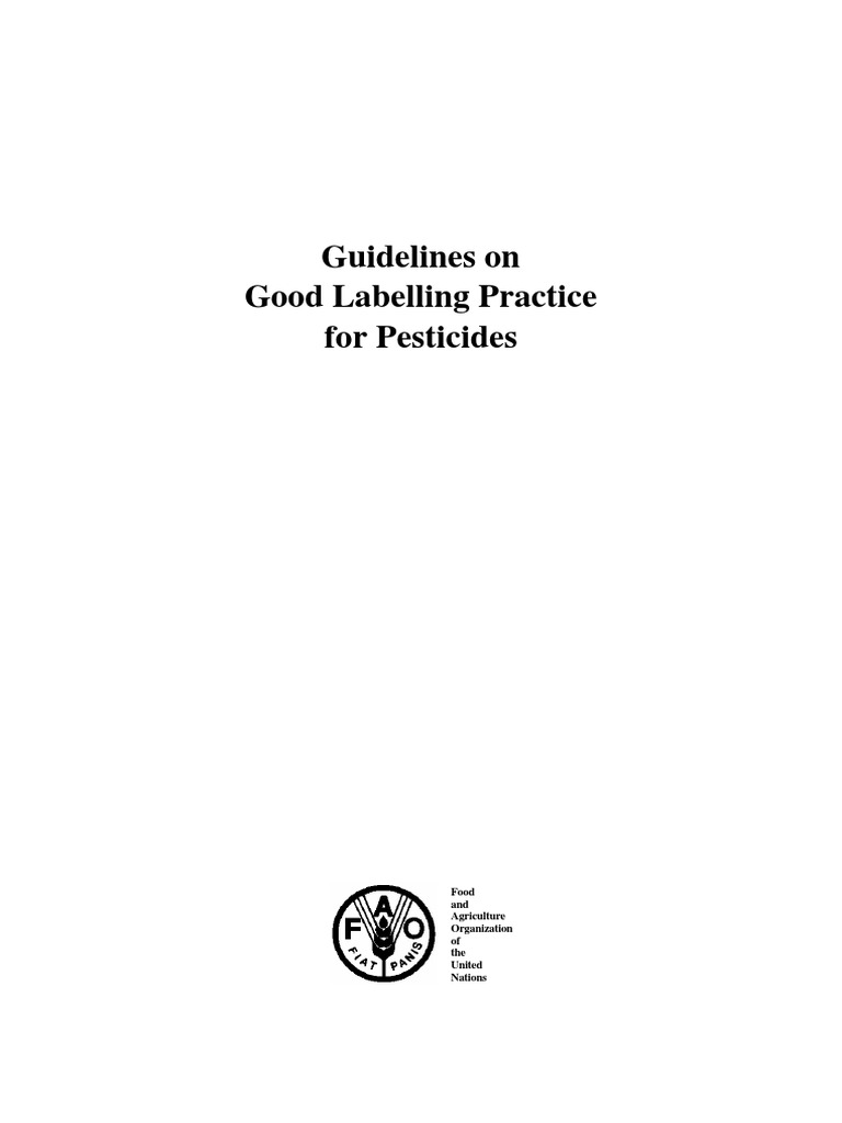 Pesticide Labelling Guidelines FAO | PDF | Toxicity | Page Layout