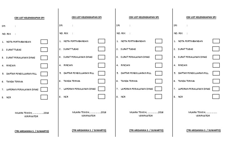 Ceklist SPJ | PDF