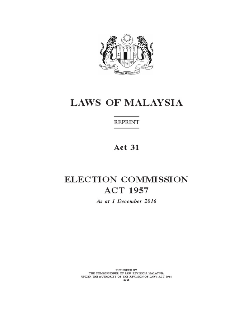 Electoral Commission Act 1957 (Updated 2016) | PDF | Prosecutor | Fine ...